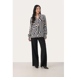 PART TWO Langarm-Hemd Slim/ Regular fit Deconstructed Stripe black white