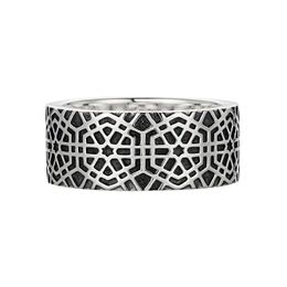 CAI Ring 925/- Sterling Silber oxidiert-poliert Mosaik