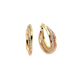 Diamonds by Ellen K. Fascination by Ellen K. Creolen 375/- Gelbgold 3-farbig Zirkonia