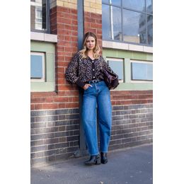 Blaue Mid Rise Barrel Leg Jeans