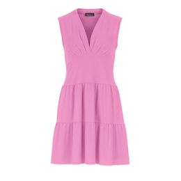 &Auml;rmelloses Jerseykleid mit V-Ausschnitt in Orchidee