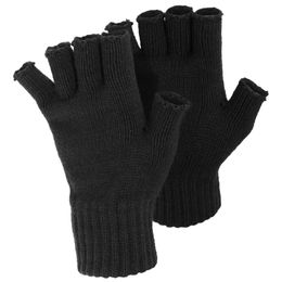 FLOSO Damen Handschuhe, fingerlos (Schwarz)