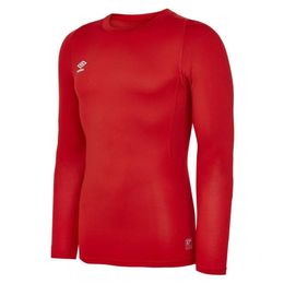 Umbro - Base Layer Oberteil Rundhalsausschnitt f&uuml;r Herren Lang&auml;rmlig (Zinnoberrot)
