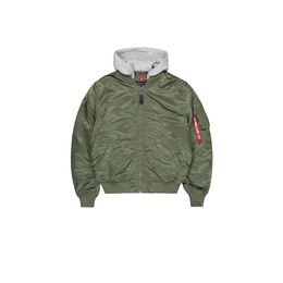Alpha Industries MA-1 Zip Hood Back Embroidery Bomber Jacket
