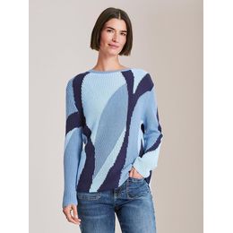 Peter Hahn - Rundhals-Pullover, blau, Gr. 42 / M - Baumwolle