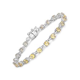 Vira Jewels Armband 925-Sterling Silber rhodiniert Citrin rund
