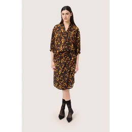 Soaked in Luxury Langarm-Bluse Lockere Passform Tortoise Print yellow black