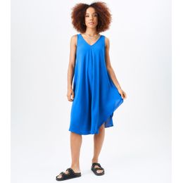 Blaues strukturiertes gewebtes Kleid mit &uuml;bergro&szlig;en Tr&auml;gern