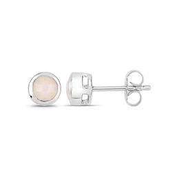 Vira Jewels Ohrstecker 925-Sterling Silber rhodiniert gl&auml;nzend Opal wei&szlig; rund