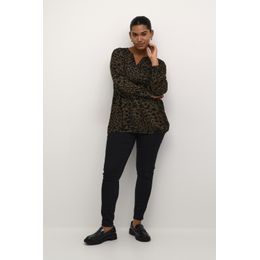 Kaffe Langarm-Bluse Regular fit Major Brown_Black Leopard