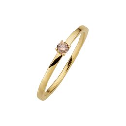 OROLINO Ring 585/-GG glanz 1 Brill. 0,10ct. braun
