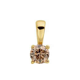 OROLINO Anh&auml;nger 585/- Gelbgold 1 Brill. 0,25ct. braun