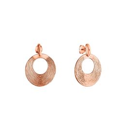 Celesta Silber Ohrringe Silber 925 ros&eacute;-vergoldet mit diamantierter Oberfl&auml;che