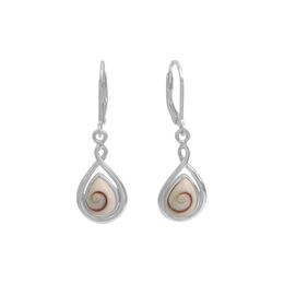 ZEEme Pearls Ohrringe Silber 925 rhodiniert mit wei&szlig;er Muschel 35mm lang