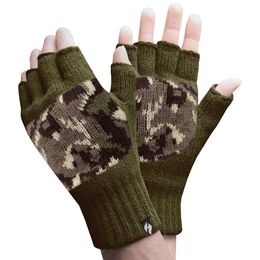 Heat Holders Herren warme 3,2 TOG Fleecegef&uuml;tterte Winterthermo-Fingerhandschuhe in Khaki und Marineblau