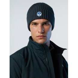 North Sails Beanie Breiter Rippstrick mit Logo-Patch