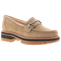 Clarks Damen Flache Schuhe Orianna Bit Leder Slipper beige
