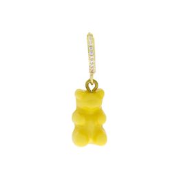 Fashionbox Single-Creole vergoldet Gummib&auml;r gelb Zirkonia weiss