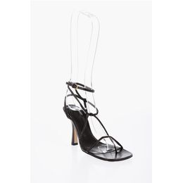 Bottega Veneta Leder-Pantoletten THE LINE 9 cm in Braun