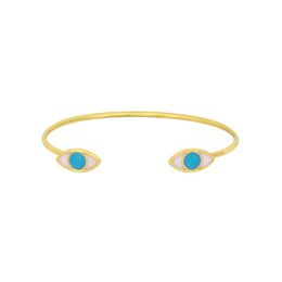 Fashionbox Armreif Messing vergoldet "Sparkle Evil Eye" t&uuml;rkis