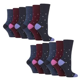12 Paar Damen Baumwollsocken | Gemusterte, weiche, nicht bindende Alltagssocken