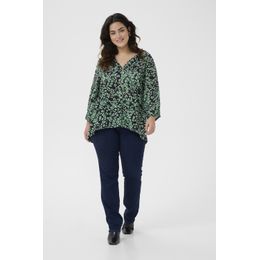 Kaffe Kurzarm-Bluse Regular fit Green Leopard