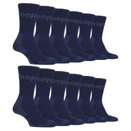 JEEP 12 Paare Herren Luxus Gepolsterte Baumwoll Wander-Socken