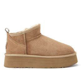 Australia Luxe Gem&uuml;tliche, ultrakurze Plateau-Stiefel in Taupe.