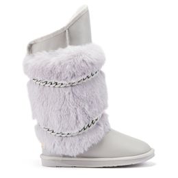 Australia Luxe Atilla II Eisgraue Kniehohe Stiefel