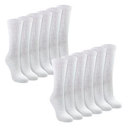 Damen 12er-Pack 100% Baumwolle Weiche Atmungsaktive Socken