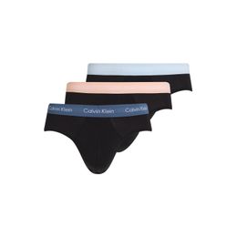 Hipster "CK HIP BRIEF 3PK", Damen, Gr. S (48), 3 Stk., blau (b, vint ind, mln frenzy, h blau wbs), Jersey, Obermaterial: 95% Baumwolle, 5% Elasthan, Calvin Klein Underwear, Unterhosen, mit farbigem Webbund