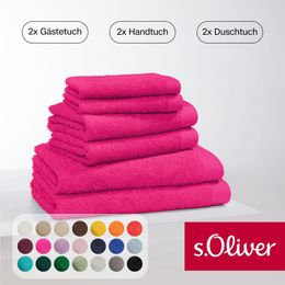 Handtuch Set s.Oliver "s.Oliver, Premium Qualit&auml;t, 600 gr/m&sup2;", pink, 6 Stk., Walkfrottier, Walkfrottier, Obermaterial: 100% Baumwolle, Handtuch-Sets, 2 G&auml;stet&uuml;cher 30x50, 2 Handt&uuml;cher 50x100, 2 Duscht&uuml;cher 70x140