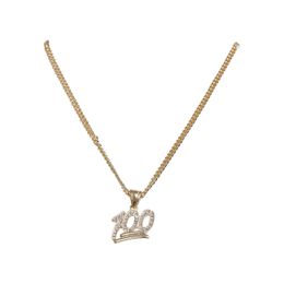 Edelstahlkette Urban Classics "Urban Classics Unisex One Hundred Diamond Necklace", gold, Halsketten, Damen, onesize, Edelstahlkette