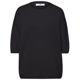 Peter Hahn - Rundhals-Pullover, schwarz, Gr. 40 / M - Schurwolle