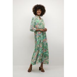 Cream Kleid A-shape green paisley multicolour