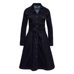 Queen Kerosin Damen Workwear Swing Kleid Denim