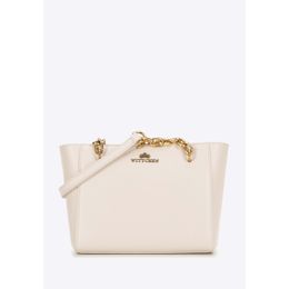 Wittchen Damen-Schultertasche aus cremefarbenem Leder, cremefarbenes Naturleder