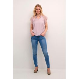 Cream Kurzarm-Bluse Straight fit Deauville Mauve rose