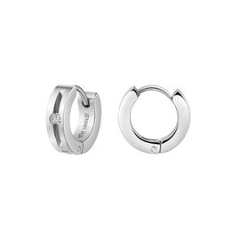 ZEEme Stainless Steel Klappcreolen Edelstahl glanz Zirkonia