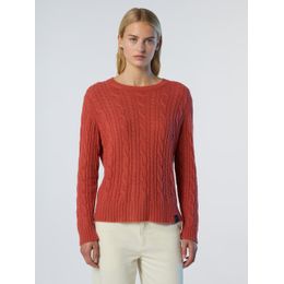 North Sails Pullover Zopfstrick mit Rundhalsausschnitt