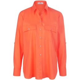 Peter Hahn - Bluse mit Hemdkragen, orange, Gr. 46 / L - Baumwolle