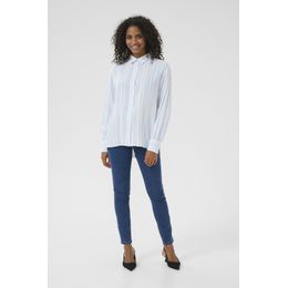 Kaffe Langarm - Hemd Loose fit Chalk/Soft Chambray Stripe white blue