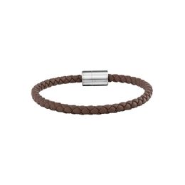CAI Armband Leder olivenblattgegerbt braun Stahl