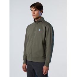North Sails Sweatshirt Durchgehender Rei&szlig;verschluss mit Logo-Patch