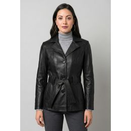 Lederjacke Lederjacke Mit G&uuml;rtel Und Kn&ouml;pfen