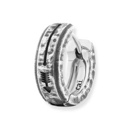 CAI Single-Ohrring 925 Sterling Silber rhodinert matt oxidiert