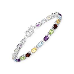 Vira Jewels Armband 925-Sterling Silber rhodiniert Multicolour oval
