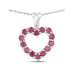 Vira Jewels Anh&auml;nger mit Kette 925 Sterling Silber rhodiniert Rubin