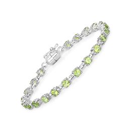 Vira Jewels Armband 925-Sterling Silber rhodiniert Peridot rund