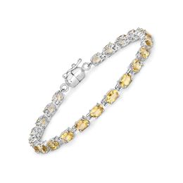 Vira Jewels Armband 925-Sterling Silber rhodiniert Citrin oval